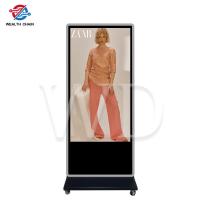 China 75 Inch LCD Standing Advertising Display LG 4K Screen With Movable Wheels for sale