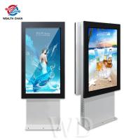 China Fashionable 2 Sides LCD Display Floor Stand Kiosk White For Publicity for sale