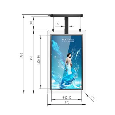 China Hanging Double Sided Window HD LCD Display 43 Inch for sale