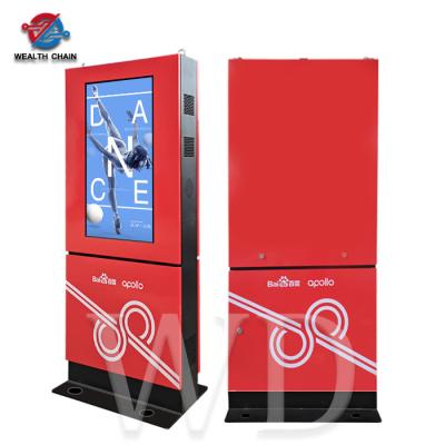 China 1080P / 4K LCD Outdoor Totem In IP55 Rated And Weather Resistant Red White for sale