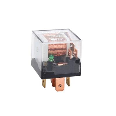 China 40A/60A/80A 12v 5PINS DPDT transparent electric auto relay with lamp for sale