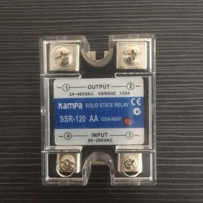 China Single Phase Relay 120A AC to AC SSR Input 90-280 VAC Control Output 24-480VAC Black Color Solid State Relay(SSR-120AA) for sale