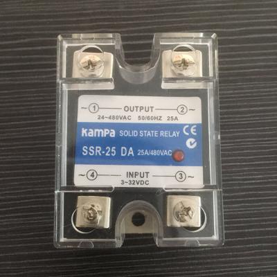 China DC To AC 25A SSR (SSR-25DA) / Solid State Relay Single Phase SSR 25A Input 3-32VDC control Output 24-480VAC Relay(SSR-DA) for sale