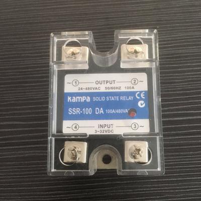 China High Quality Single Phase Solid State Relay DC to AC 100A Output 24-480VAC Black SSR Solid State Relay(SSR-100DA) for sale