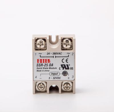 China SSR-25DA 25A 3-32V DC 24-380V AC SSR 25DA solid state relay for sale