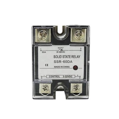 China Control Voltage 3V to 32V DC Output 24V to 480V AC Single Phase SSR Relay Solid State Relay 60 amp for sale