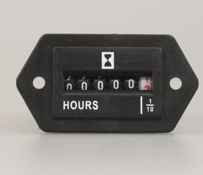 China SYS-1 Hour meter counter mechanical display meter for motor or enigneer uses 6 Digits AC110-250V,DC10-80V for sale