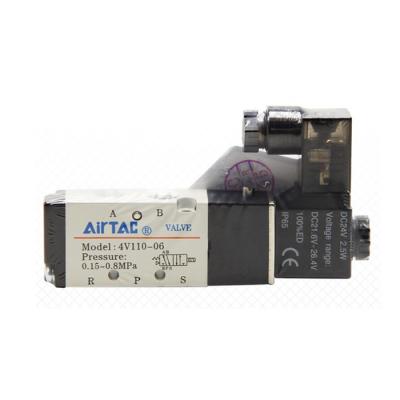 China Air Solenoid Valve 4V110-06 With Indicator 5 Port 2 Position 2/5 Way 1/8