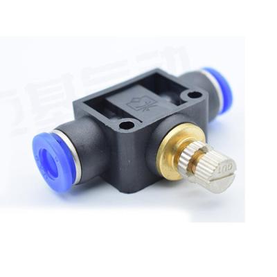China LSA 4-12mm Air Flow Speed Control Valve Tube Water Hose Pneumatic Push In Fittings for sale