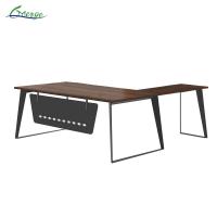 China L Shape OfficeTable Modern Wood Manager Office Executive Desk with File Cabinet for sale