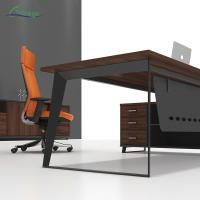 China L Shape OfficeTable Modern Wood Manager Office Executive Desk with File Cabinet for sale