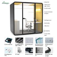 China Modular Soundproof Office Pod Furniture Included Desk And Chair and Ventilation Air Circulation Fan for Office for sale