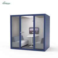 China Adjustable Desk Work Surface Noiseless Telephone Pod with 2 Power Outlets for sale
