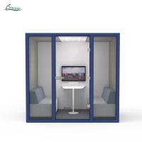 China Adjustable Desk Work Surface Noiseless Telephone Pod with 2 Power Outlets for sale