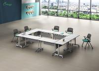 China Rectangular White Folding Table with 25mm Thickness Top Included for sale