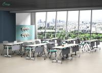 China Rectangular White Folding Table with 25mm Thickness Top Included for sale
