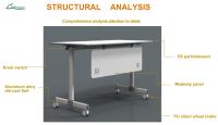 China Rectangular White Folding Table with 25mm Thickness Top Included for sale