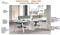China 4 Compartments Space Office Workstation of Open Adjustable Shelves Designed for Open Spaces for sale