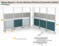 China Customizable Panel Thickness Display Unit Separation Work Areas for Adjustable Height Solutions for sale