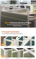 China Silver Screen Partition Work Position with Aluminum Alloy Frame Material and Adjustable Height for sale