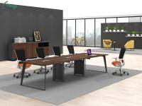 China Wood Material Open Space Office Workstation with 4 Compartments 2 Shelves for sale