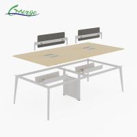 China Adjustable Shelves and Glass Divider Functionality in Open Space Office Workstation for sale