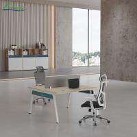 China 1200-1400L*1200-1600W*750H Mm Open Space Office Workstation with Modern Design and Adjustable Shelves for sale