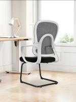 China Ergonomic Back Black Coating Metal Base Fixed Armrest Office Visitor Armchair Desk Cheap Mesh Computer Chair for sale