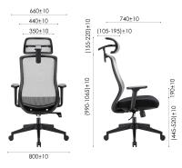 China Office Furniture High Back Flip up Armrest Ergonomic Swivel Executive Computer Staff Mesh Chairs for Office Work Easy Control for sale