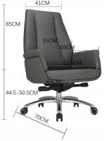 China Luxury Middle Back Executive Office Desk Chair Set High Quality Metal Frame Ergonomic PU Leather Padding Traditional Design for sale