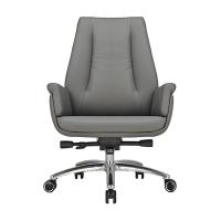 China Luxury Middle Back Executive Office Desk Chair Set High Quality Metal Frame Ergonomic PU Leather Padding Traditional Design for sale