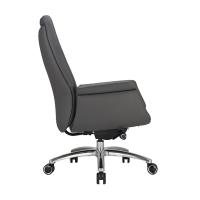 China Luxury Middle Back Executive Office Desk Chair Set High Quality Metal Frame Ergonomic PU Leather Padding Traditional Design for sale