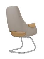 China Office Chair Without Wheels PU Leather Ergonomic Chairs for Elegant Office Conference Room for sale