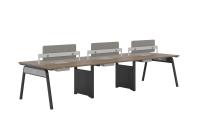 China Improve Workplace Productivity with 6 Person Open Space Office Workstation and Privacy Divider Panels for sale