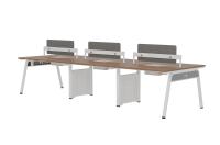 China Improve Workplace Productivity with 6 Person Open Space Office Workstation and Privacy Divider Panels for sale