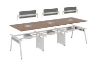 China Improve Workplace Productivity with 6 Person Open Space Office Workstation and Privacy Divider Panels for sale