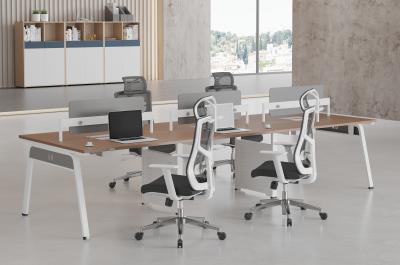 China Improve Workplace Productivity with 6 Person Open Space Office Workstation and Privacy Divider Panels for sale