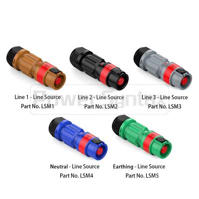 China LSM Series High Current Power Connectors Male Plugs PowerSyntax Line Source Set 5 X 400A IP67 for sale