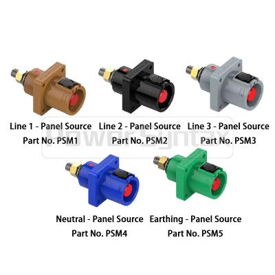 China IP67 High Current Power Connectors Male Sockets PSM 5 X 400A PowerSyntax Panel Source Set for sale