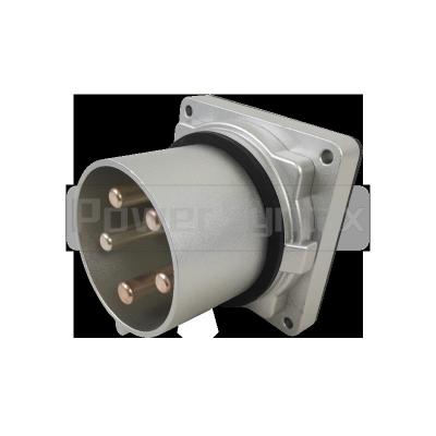 China 4P 160A Cast Aluminum High Current Plugs Sockets IP67 380V Heavy Duty Panel Mounted for sale
