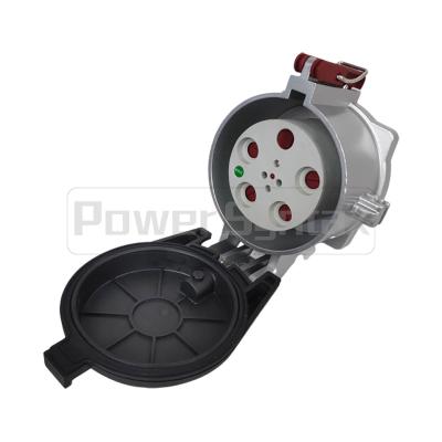 China PowerSyntax High Current Industrial Socket 5P 250A IP67 380V Heavy Duty No. 75131 for sale