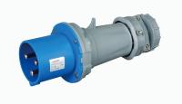 China 3P 63A IP44 Rainproof Screwless Industrial Plug Nylon Blue Plug with Cable Gland part no. 1227 for sale