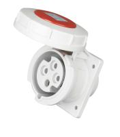 China Red Cover Industrial Plug Sockets 32Amp Rated Current Nylon Material for sale