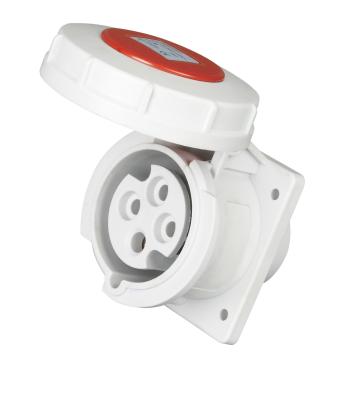 China Red Cover Industrial Plug Sockets 32Amp Rated Current Nylon Material for sale
