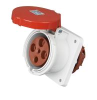 China Red 63a 3 Phase Socket , 400 Volts 4 Pins Industrial Power Socket Outlet for sale