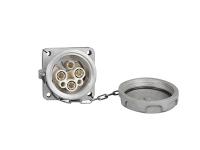 China 4 Poles 250 Amps IP67 Weather Protected Large Current Receptacle Industrial Socket with Cover part no. 4022 for sale