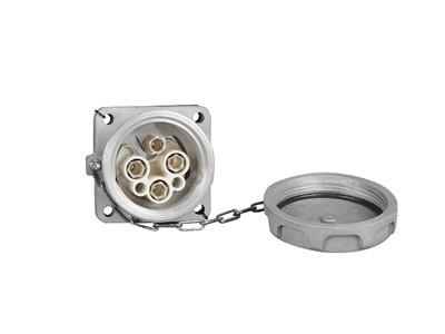 China 4 Poles 250 Amps IP67 Weather Protected Large Current Receptacle Industrial Socket with Cover part no. 4022 for sale
