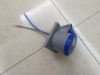 China 313 3P 16A 220V Straight Industrial Plug Sockets IP44 Waterproof With Blue Cover for sale
