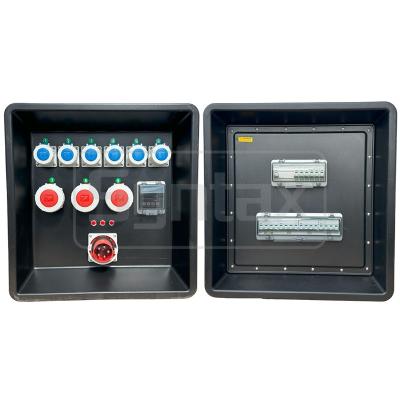 China Syntax MD3 63AMP Three Phase Portable Distribution Panels HDPE IP67 With Schneider Breakers for Event Power 63x43x68cm for sale