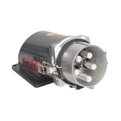 China PowerSyntax 4P 630 Amp IP67 400V Heavy Duty High Current Industrial Plugs Flush Mounted Angled Type Part No. 75140 for sale